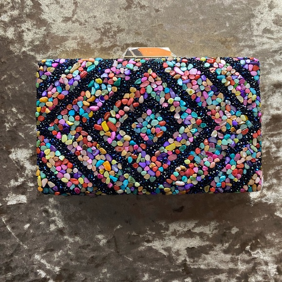 Bags | Colorful Beaded Clutch Bag | Poshmark